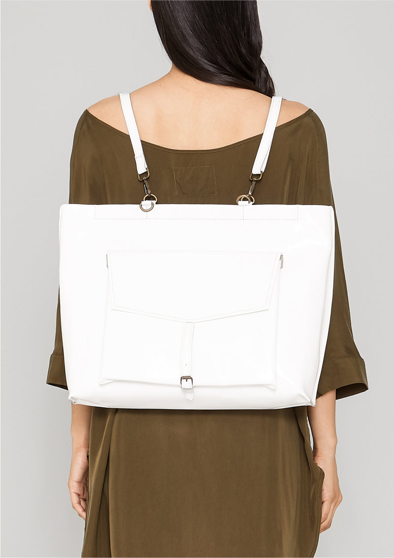 BAG/BACKPACK - PATENT LEATHER white | BERENIK
