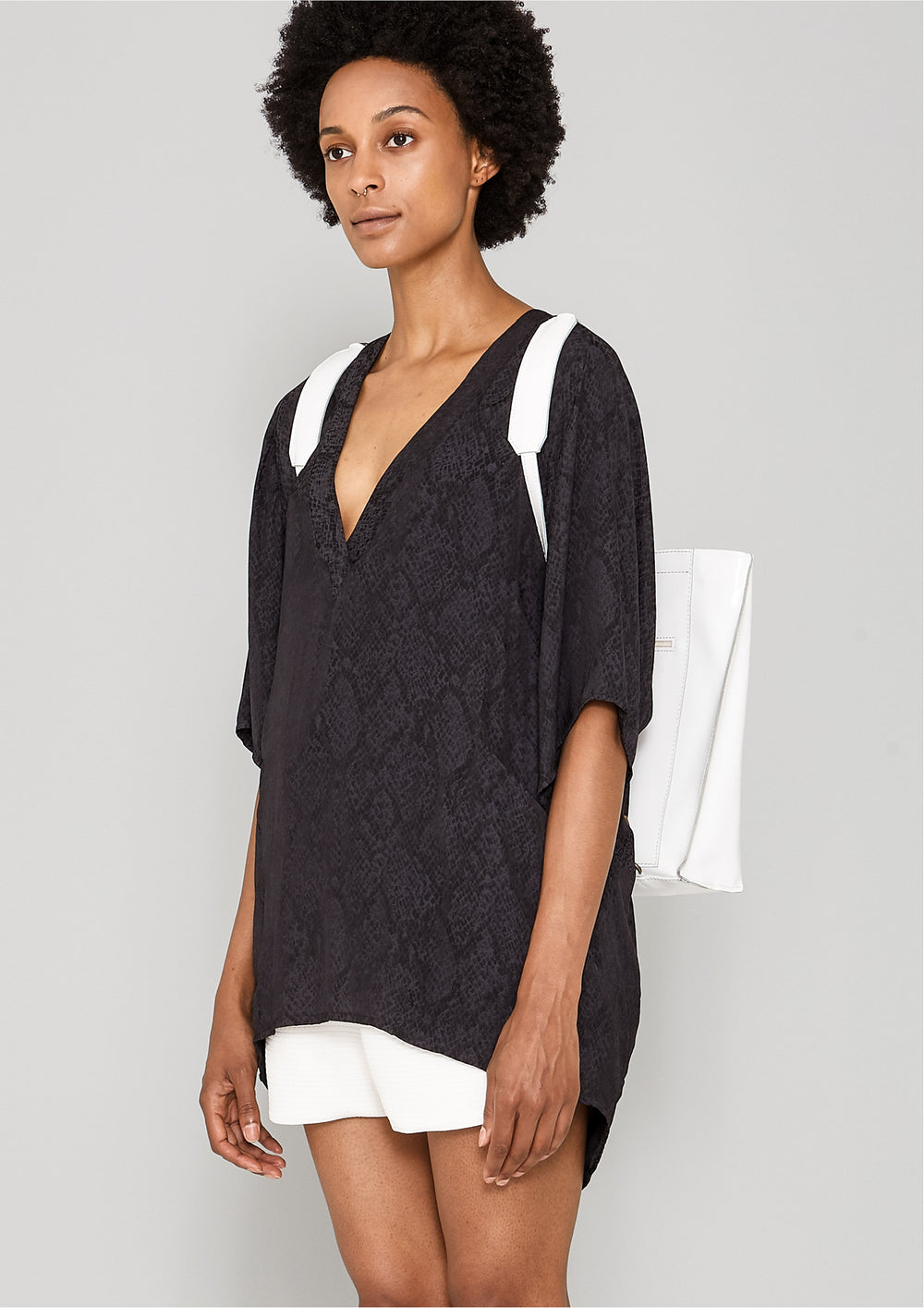 BAG/BACKPACK - PATENT LEATHER white | BERENIK