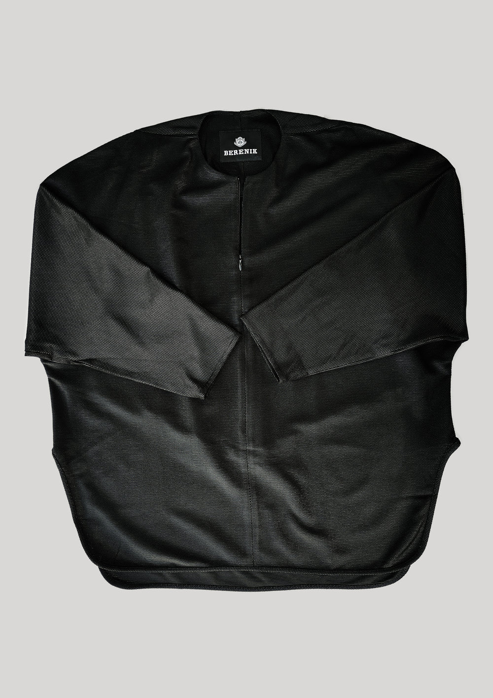 SHIRT ZIP OVERSIZED - TECH LACES STRETCH black | BERENIK